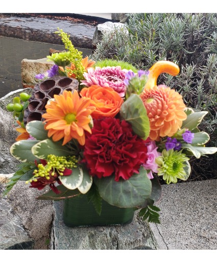 Beautiful Fall Cube Cube arrangement in Delta, BC - FLOWERS BEAUTIFUL