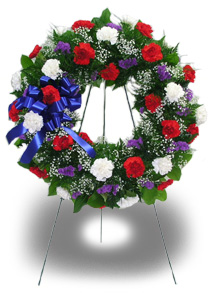 Patriotic Carnation Wreath 5D in Kettering, OH - FLOWERAMA