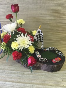 Race Car Flower Arrangement A Race Car Themed Second Birthday Party