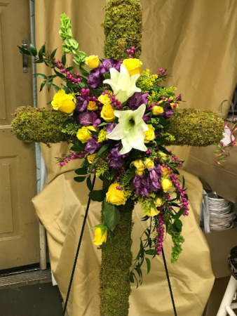 CROSSING MEADOWS FUNERAL CROSS in Brandon, FL - WHIDDEN FLORIST