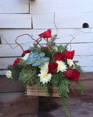 Woodland Cardinals Christmas Bouquet in Largo, FL - Rose Garden Florist